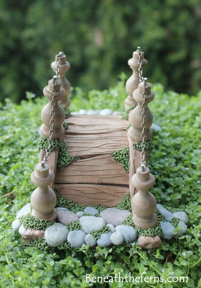 Polymer clay fairy garden bridge | Beneath the ferns